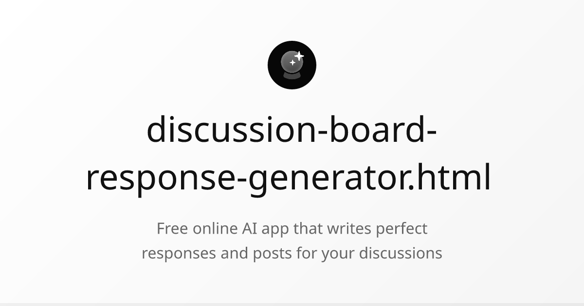 Discussion Board Generator