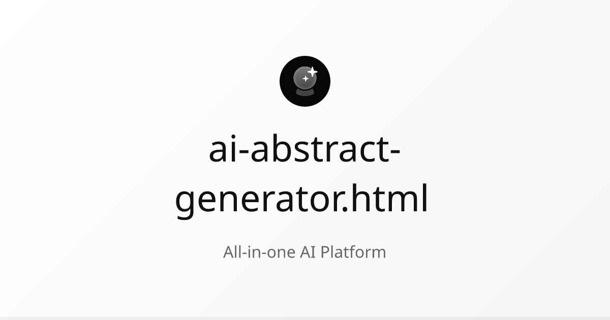 AI Abstract Generator