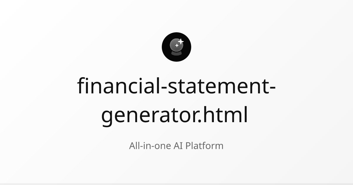 Financial Statement Generator
