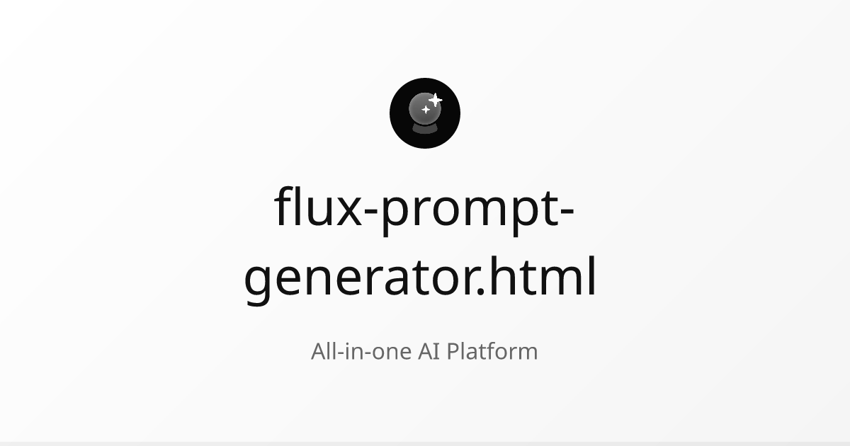 Flux AI Prompt Generator